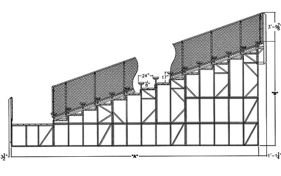 Bleachers Dimensions for elevated and non elevated seating solutions